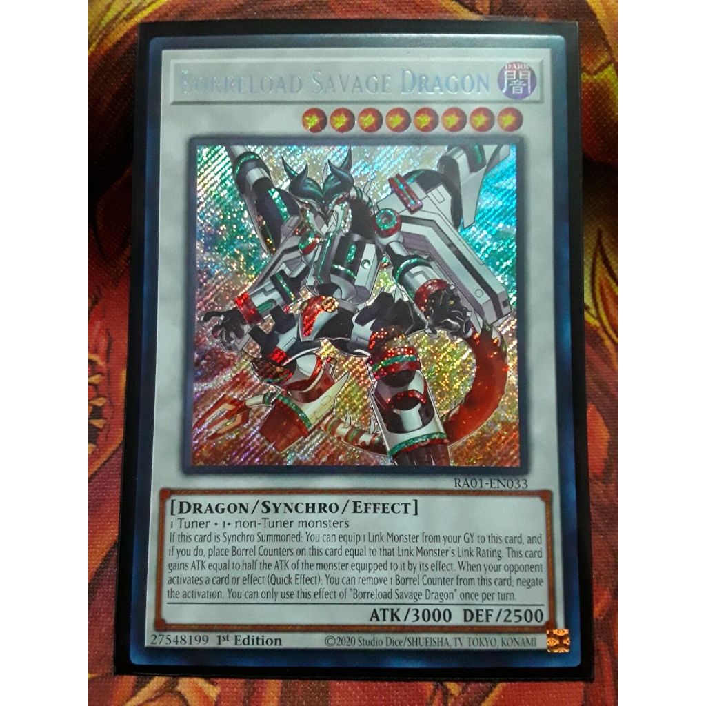 ra01 Lá bài thẻ bài Yugioh Borreload Savage Dragon - super ultimate ultra secret Rare - Tặng bọc ...