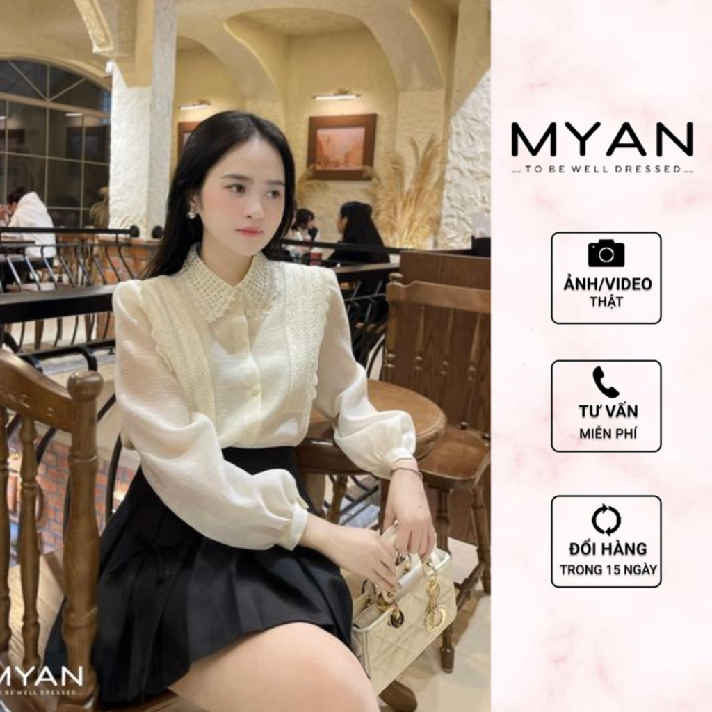 Áo Sơ Mi Nữ Phối Ren MYAN DESIGN Cách Điệu Chất Liệu Mềm Mịn Trẻ Trung ...