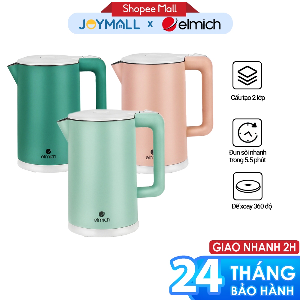 Ấm đun siêu tốc Elmich 1,7L KEE 1774, Hàng chính hãng, điều khiển Strix ...