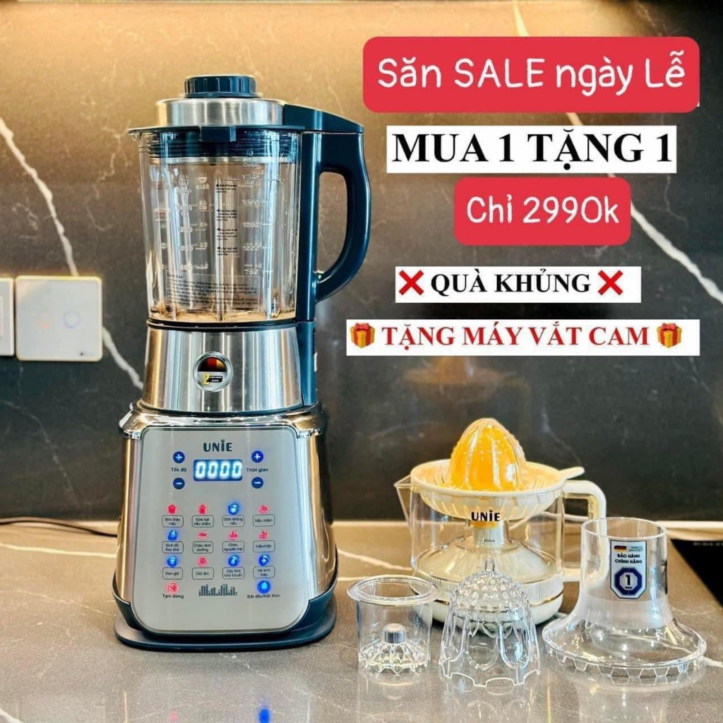 Máy làm sữa hạt, xay nấu đa năng UNIE V9S . Chức năng tạm dừng, giọng nói độc quyền. | Shopee ...