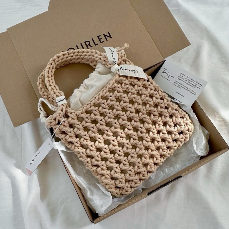 Túi lưới NET BAG đan móc len thủ công sợi cotton, túi xách nữ nhiều màu ...