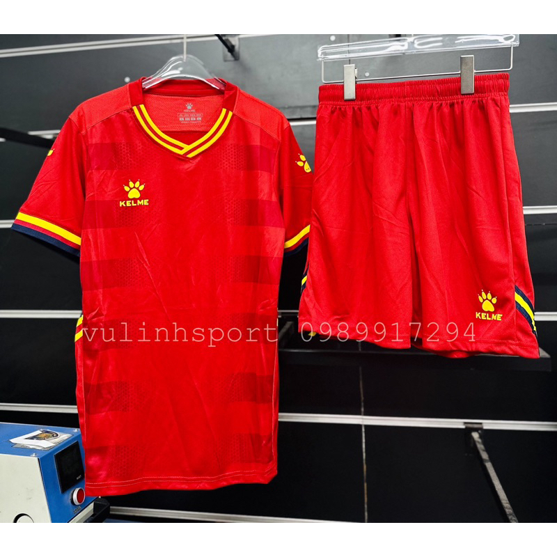 Bộ Quần Áo Bóng Đá Kelme Nội Địa Vải Cao Cấp Thoáng Khí Áo đỏ Quần Đỏ viền vàng xanh | Shopee ...