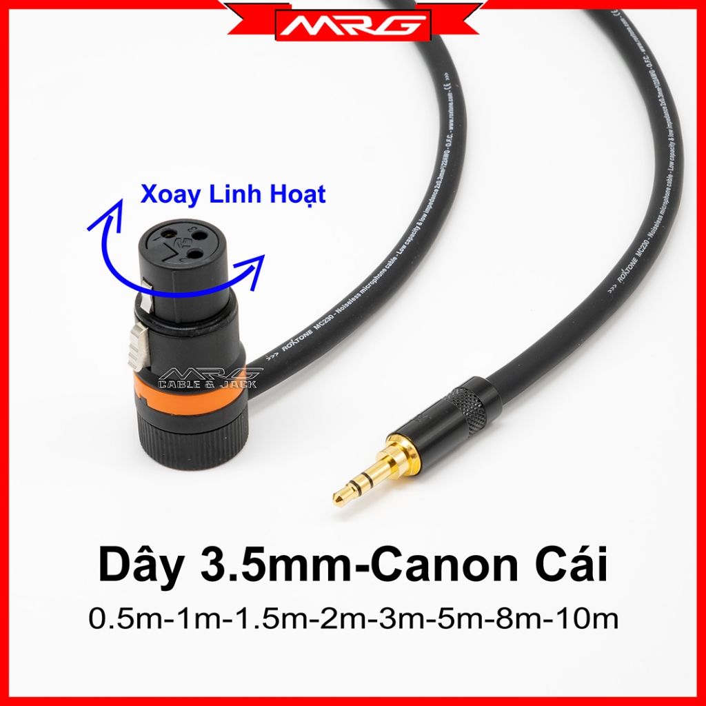 Dây Micro XLR 3.5mm (3.5 ra canon cái) dài 0.5m-1m-1.5m-2m-3m-5m-8m-10m ...