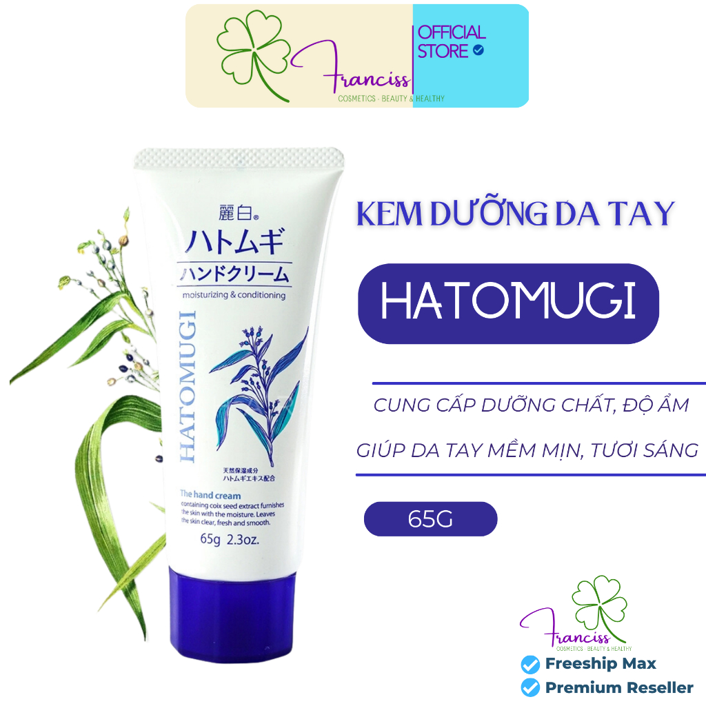 Kem Dưỡng Da Tay Cấp Ẩm Hatomugi Reihaku The Hand Cream Hạt Ý Dĩ Nhật ...