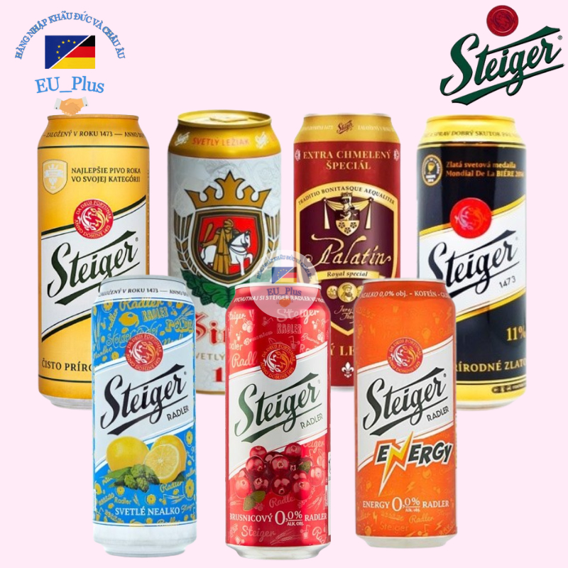 Bia Steiger lon 500ml - 4.5% - Tiệp: Bia vàng, Bia đen, Bia hoa quả vị ...