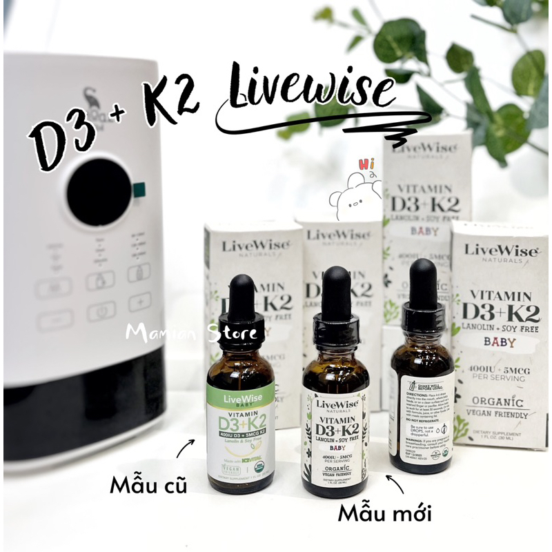 [Mẫu mới nhất] D3 K2 LiveWise và DHA Omega3 dành cho bé 0m+ | Shopee ...