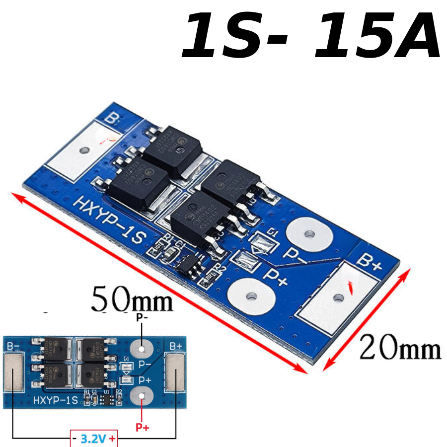 Mạch Sạc xả bảo vệ Pin 3,2V 32650 Lifepo4 Mạch BMS 1S 3.2V/7A/10A/15A/22A cho đèn năng lượng mặt ...