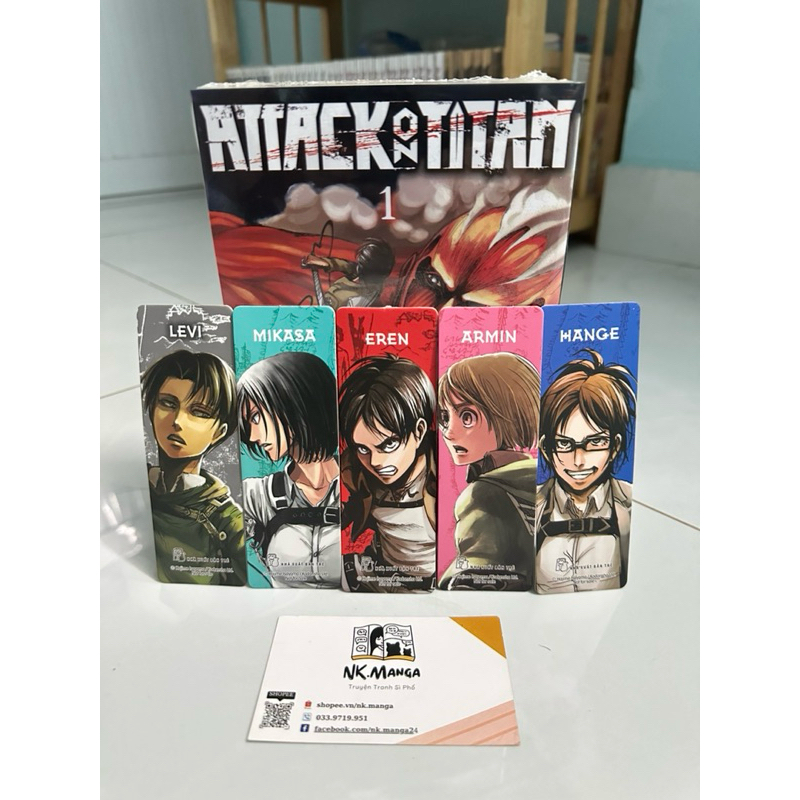 [Sổ tay] Combo Attack On Titan (Tập 1 - 3) + Set 5 bookmark AOT | Shopee Việt Nam