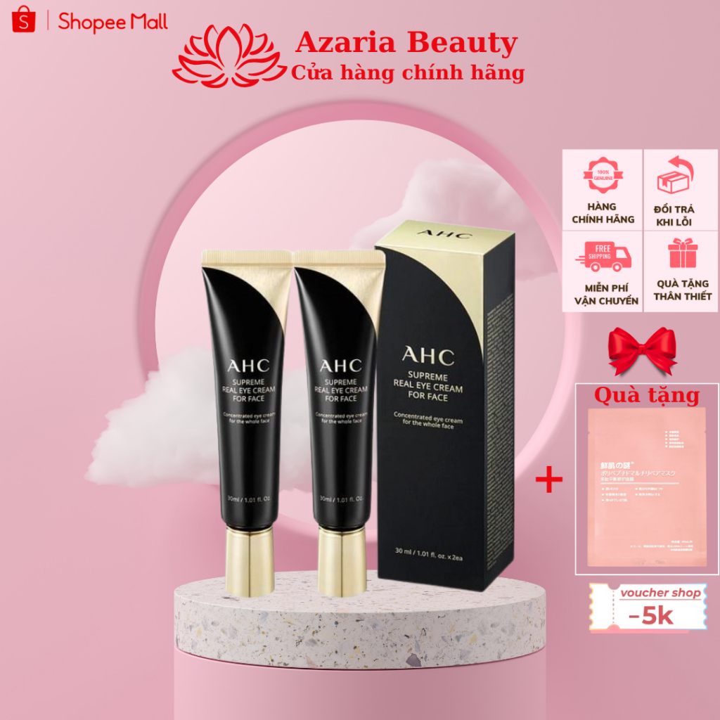 Kem dưỡng mắt AHC 30ml kem mắt dưỡng trắng dưỡng ẩm tăng độ đàn hồi săn chắc giúp da căng bóng ...