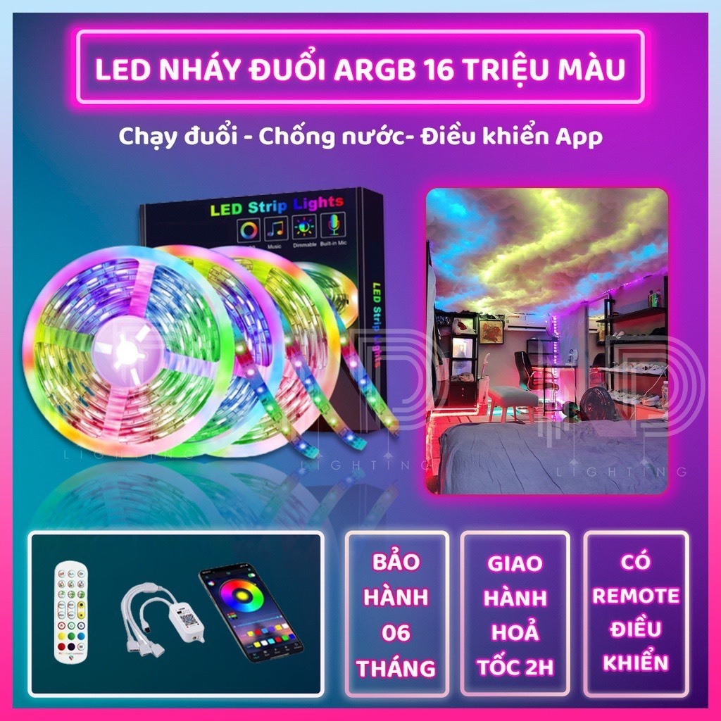 Dây Led aRGB 16 Triệu Màu, Cảm Biến Âm Thanh, Remot Điều Khiển, Băng ...
