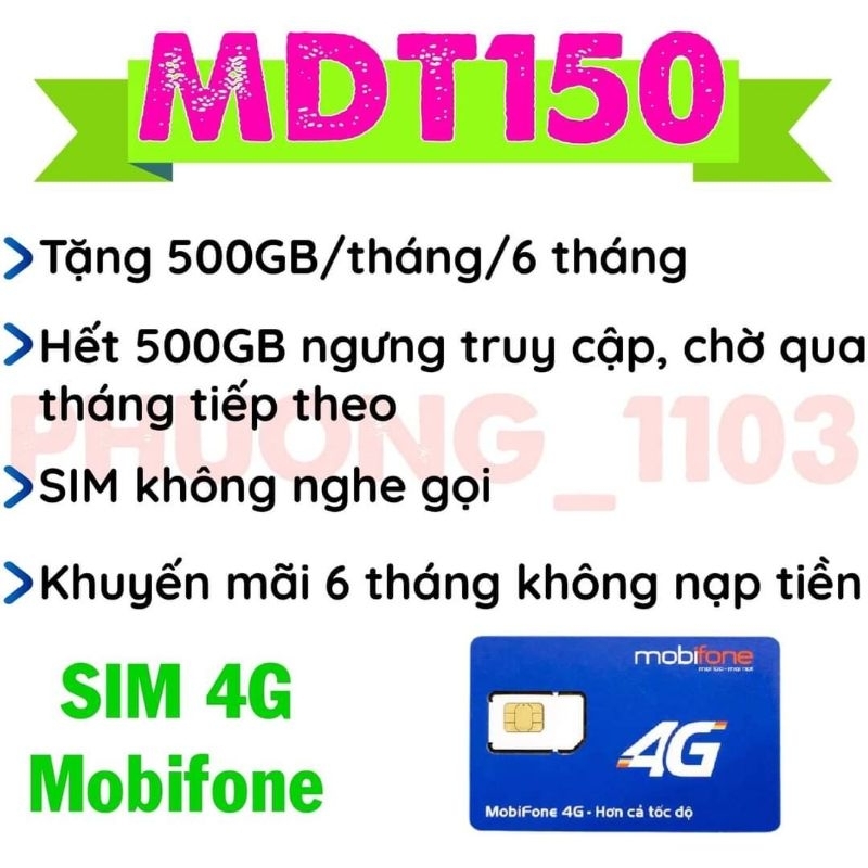 SIM MOBIFONE 6MDT150 500GB/THÁNG MIỄN PHÍ 6 THÁNG (CÓ LÀM ESIM ...