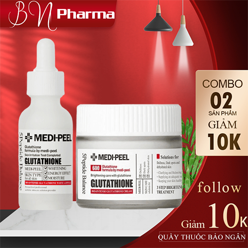 Dưỡng Trắng MEDIPEEL Glutathione 600 White Combo Serum Và Kem Dưỡng ...