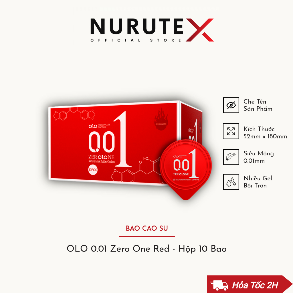 Bao cao su siêu mỏng OLO ZERO ONE 0.01 hương thơm Vani, hộp 10 bcs | Shopee Việt Nam