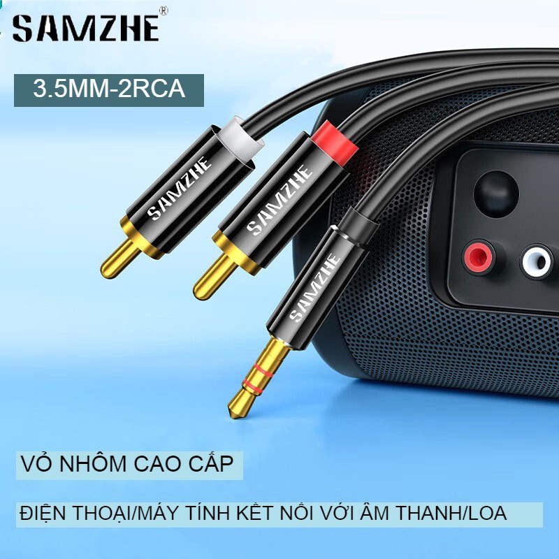 Dây Audio 3.5mm ra 2 đầu RCA (Hoa sen) UGREEN AV116, đầu nối mạ vàng 14K, kết nối dễ dàng, ổn ...
