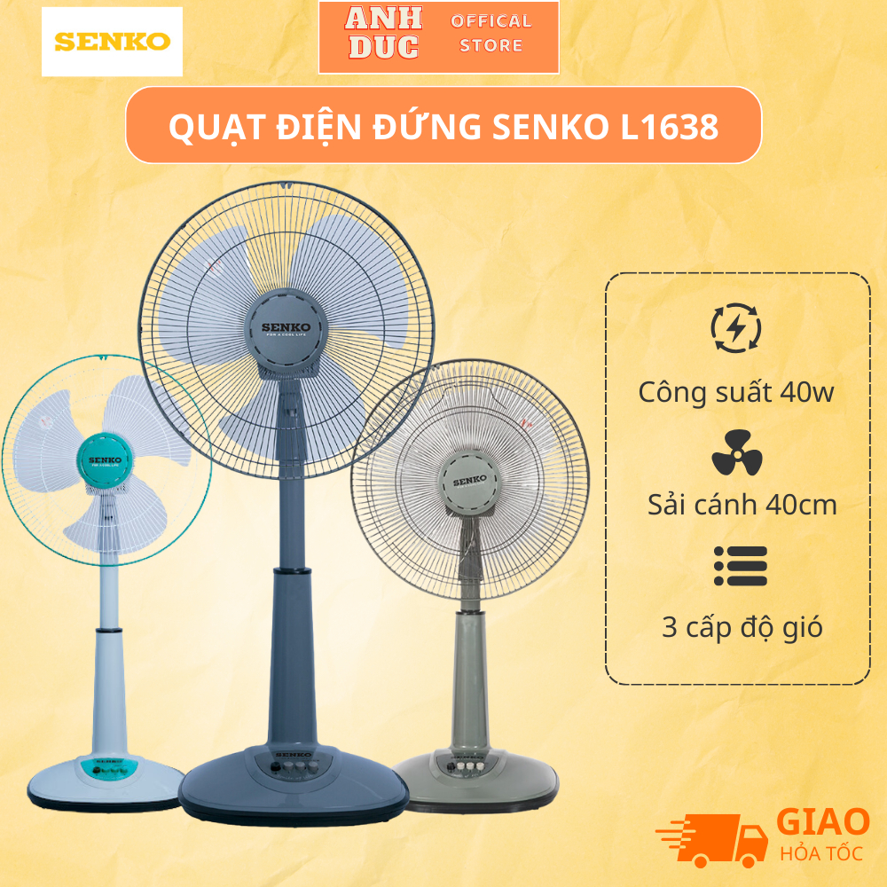 Quạt Điện Đứng Senko Model - L1638 Chính Hãng , Công Suất 47W, Độ Cao ...