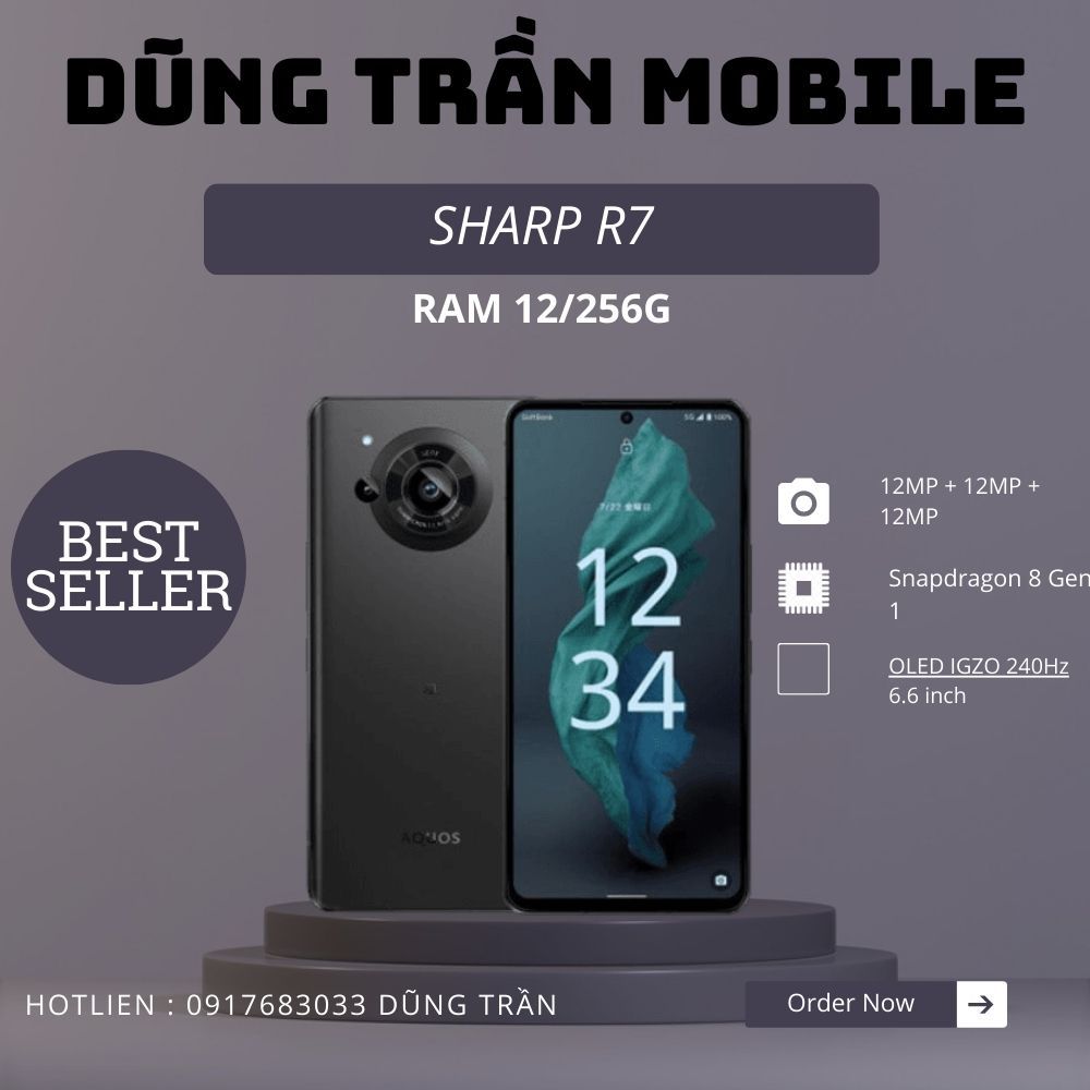 điện thoại sharp r7 máy đẹp nguyên zin bản nhật 2 sim ram 12/256g chíp ...