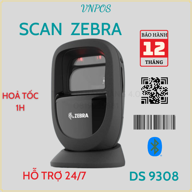 Máy quét mã vạch, QR code ZEBRA 9308 để bàn có dây. Chính hãng BH 1 năm ...