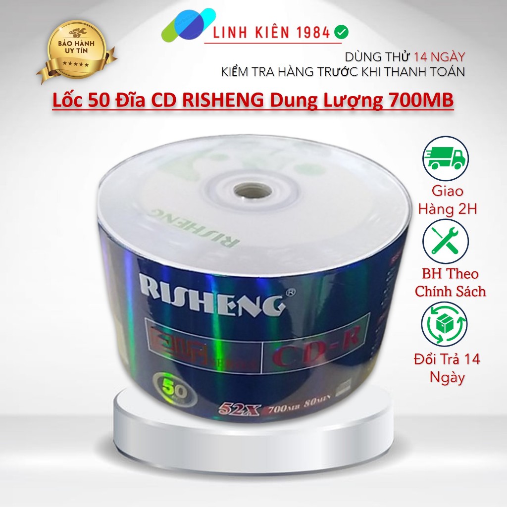 Đĩa trắng ,Đĩa CD trắng Risheng hộp 50 cái dung lượng 700mb | Shopee ...