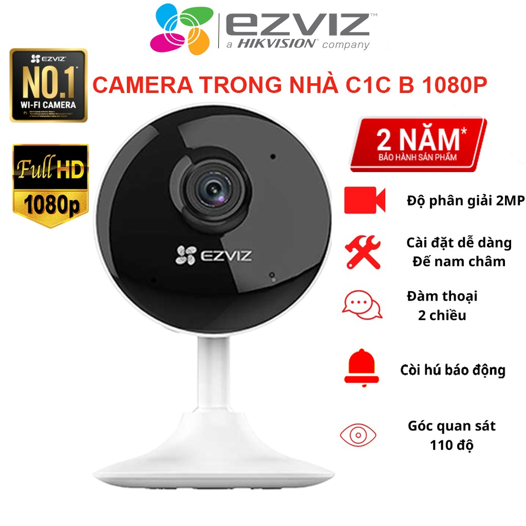 Camera wifi Ezviz C1C B ,H1C 2MP Đàm thoại 2 chiều ,Tích hợp míc , Hỗ ...