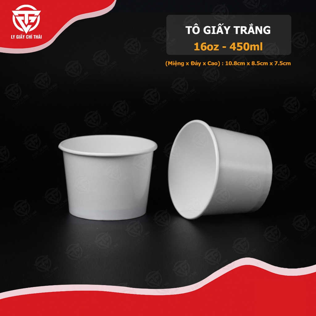 SET 50c Tô Giấy Trắng, Bát Giấy Trắng 360ml/450ml/600ml/850ml Kèm Nắp Tùy Chọn. | Shopee Việt Nam