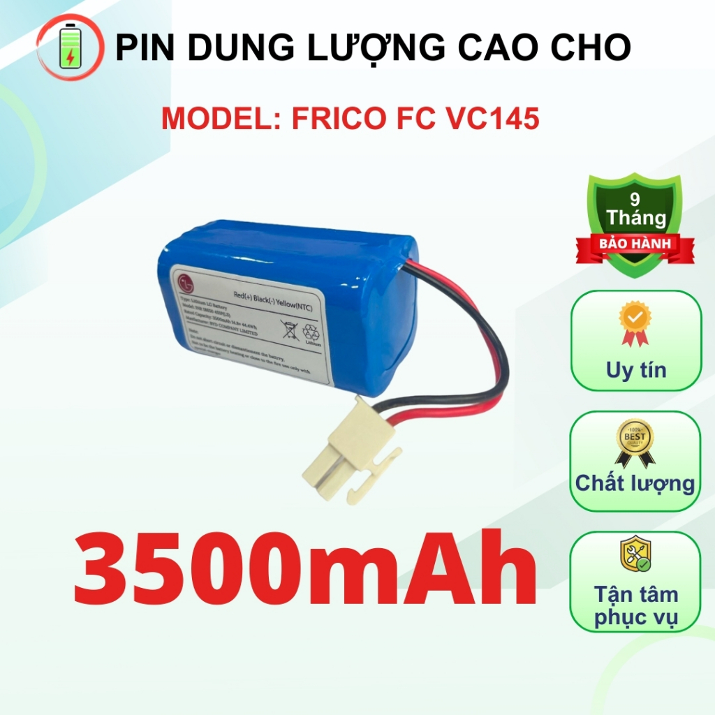 PIN ROBOT HÚT BỤI FRICO FC VC145 (PIN LG 3500MAH BẢO HÀNH 9 THÁNG NÂNG CẤP CHO PIN GỐC 2500MAH ...