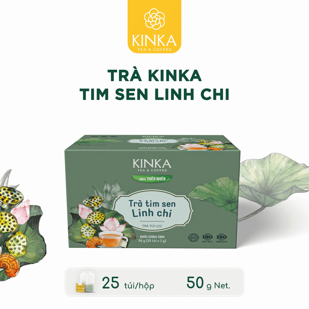 KINKA Trà tim sen linh chi - giúp an thần, ngủ ngon, tốt cho tim mạch ...