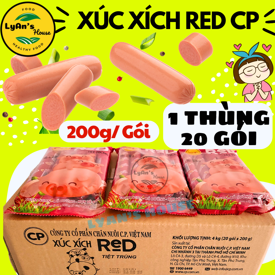 (Ăn Là Ghiền) 1 thùng Xúc Xích tiệt trùng Heo CP Red 40g, Five Star 40g ...