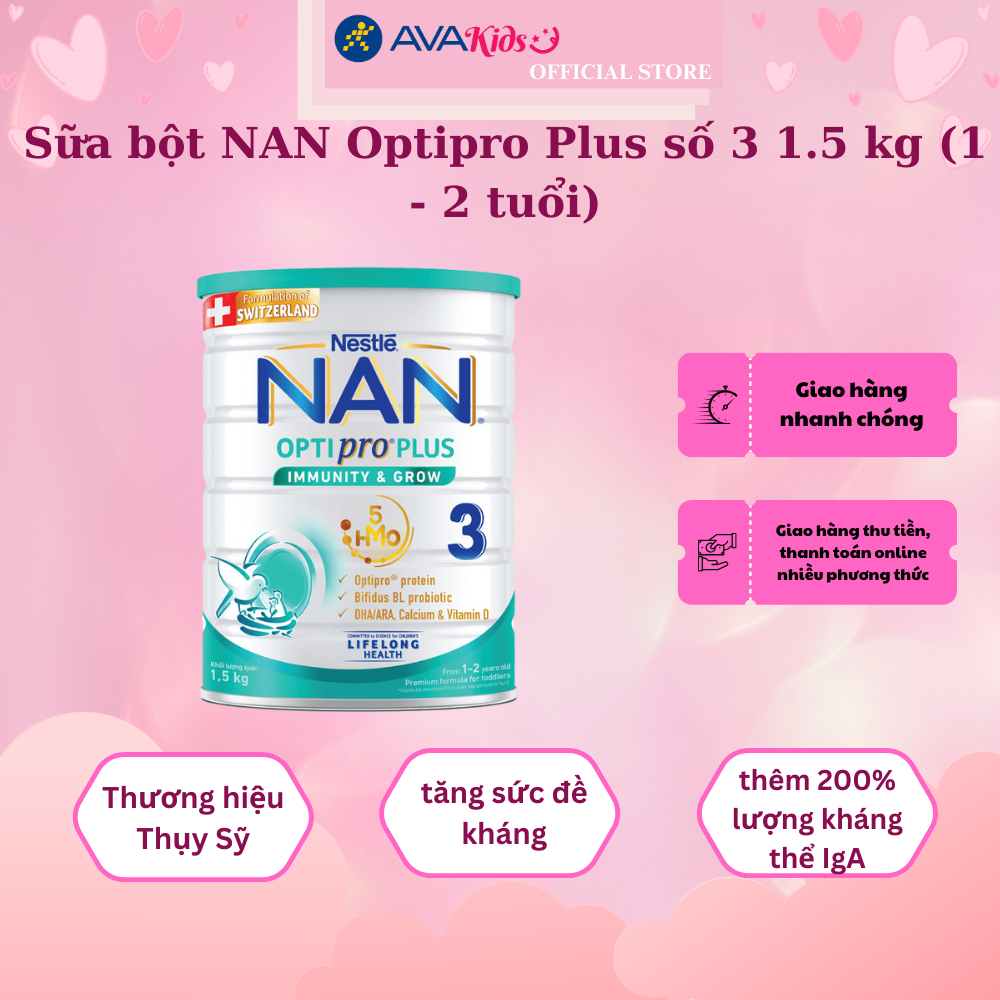 Sữa bột NAN Optipro Plus số 3 1.5 kg (1 - 2 tuổi) | Shopee Việt Nam