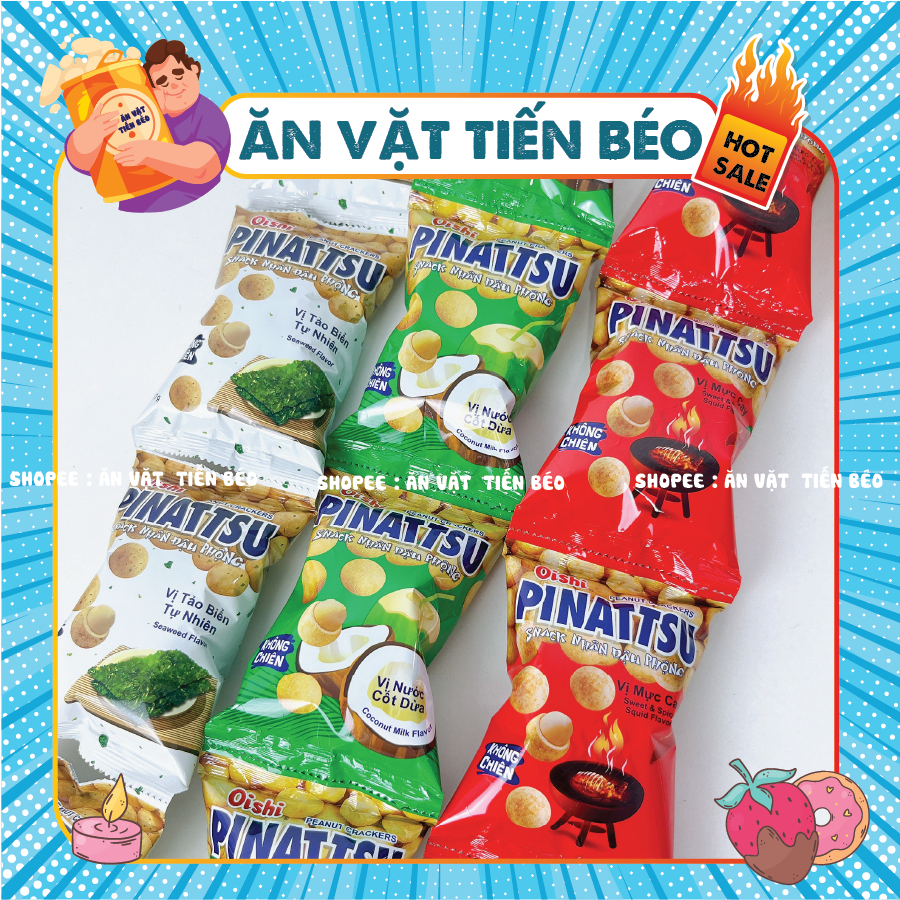 [DÂY 10 GÓI] Snack Đậu Phộng Pinatsu Oishi 3 Vị Cốt Dừa, Mực Cay, Tảo ...