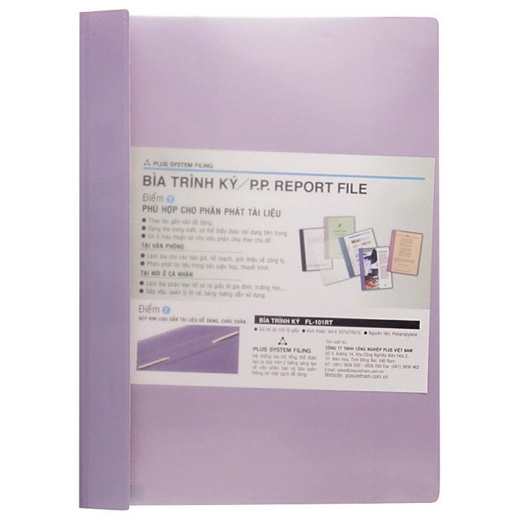 Bìa Hồ Sơ Nhưa Acco Sắt Report File PLUS FL-101RT (Màu Tím) | Shopee ...