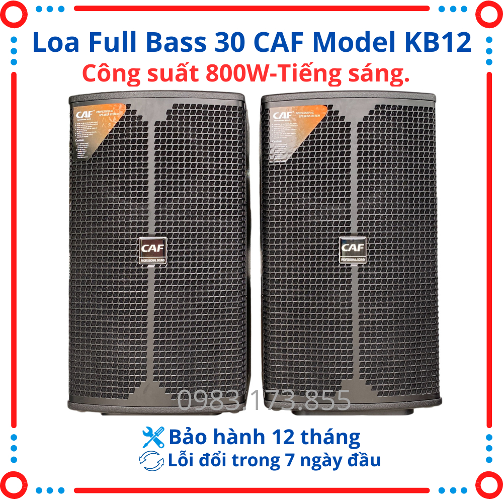 (Gía 1 chiếc )Loa full 2 đường tiếng CAF model BK12 bass 30 từ 170 coil ...