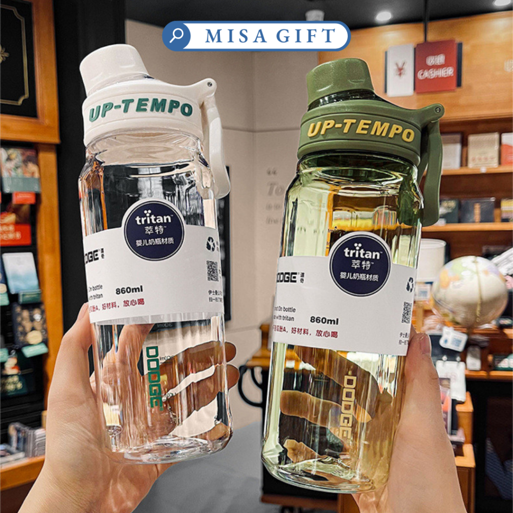 Bình Đựng Nước Thể Thao Nhựa Tritan Dung Tích 860ml Trong Suốt, Bình Nước Kiểu Dáng Thể Thao Có ...