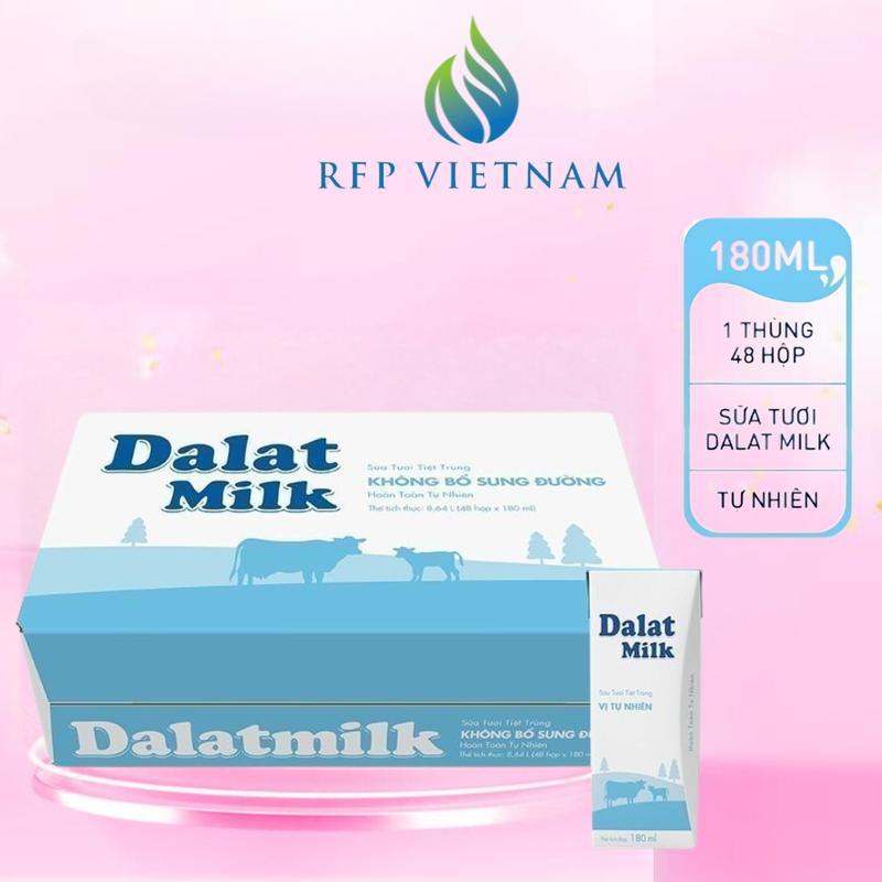 [Date mới] Thùng Sữa tươi tiệt trùng vị tự nhiên Dalatmilk 180ml (180ml x 48 hộp) | Shopee Việt Nam