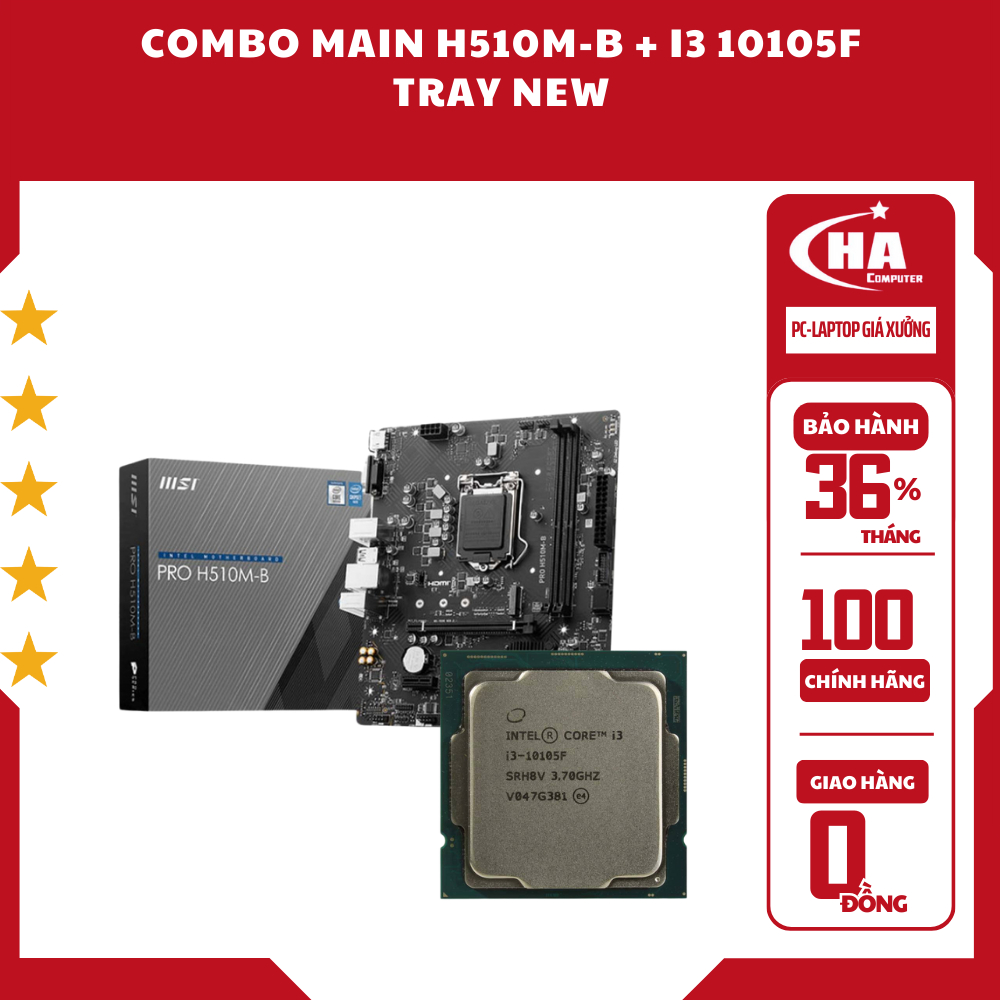 Combo Main MSI H510M-B + i3 10105F Tray - Bảo Hành 36 Tháng | Shopee ...