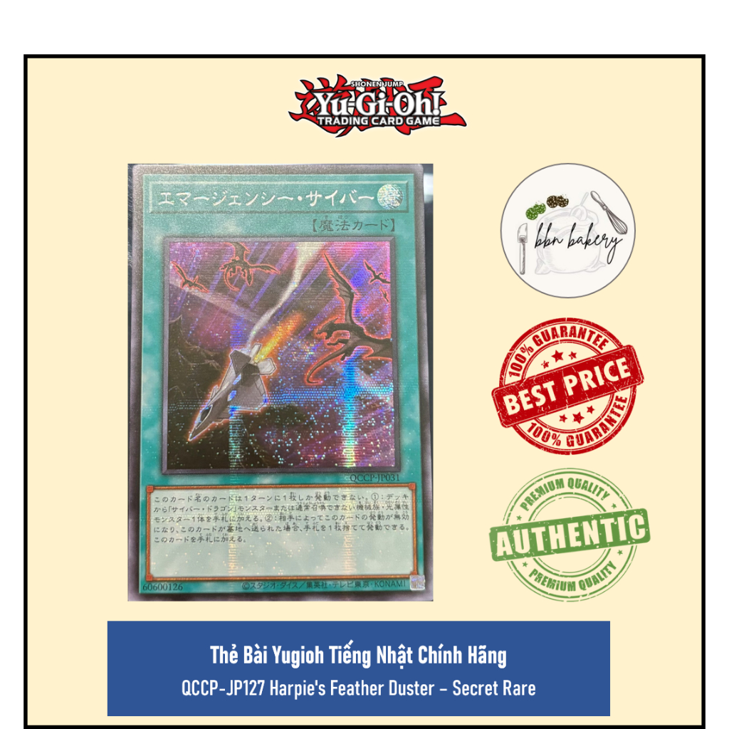 Thẻ Bài Yugioh Tiếng Nhật Chính Hãng: QCCP-JP127 Harpie's Feather Duster - Secret/Ultra Rare ...