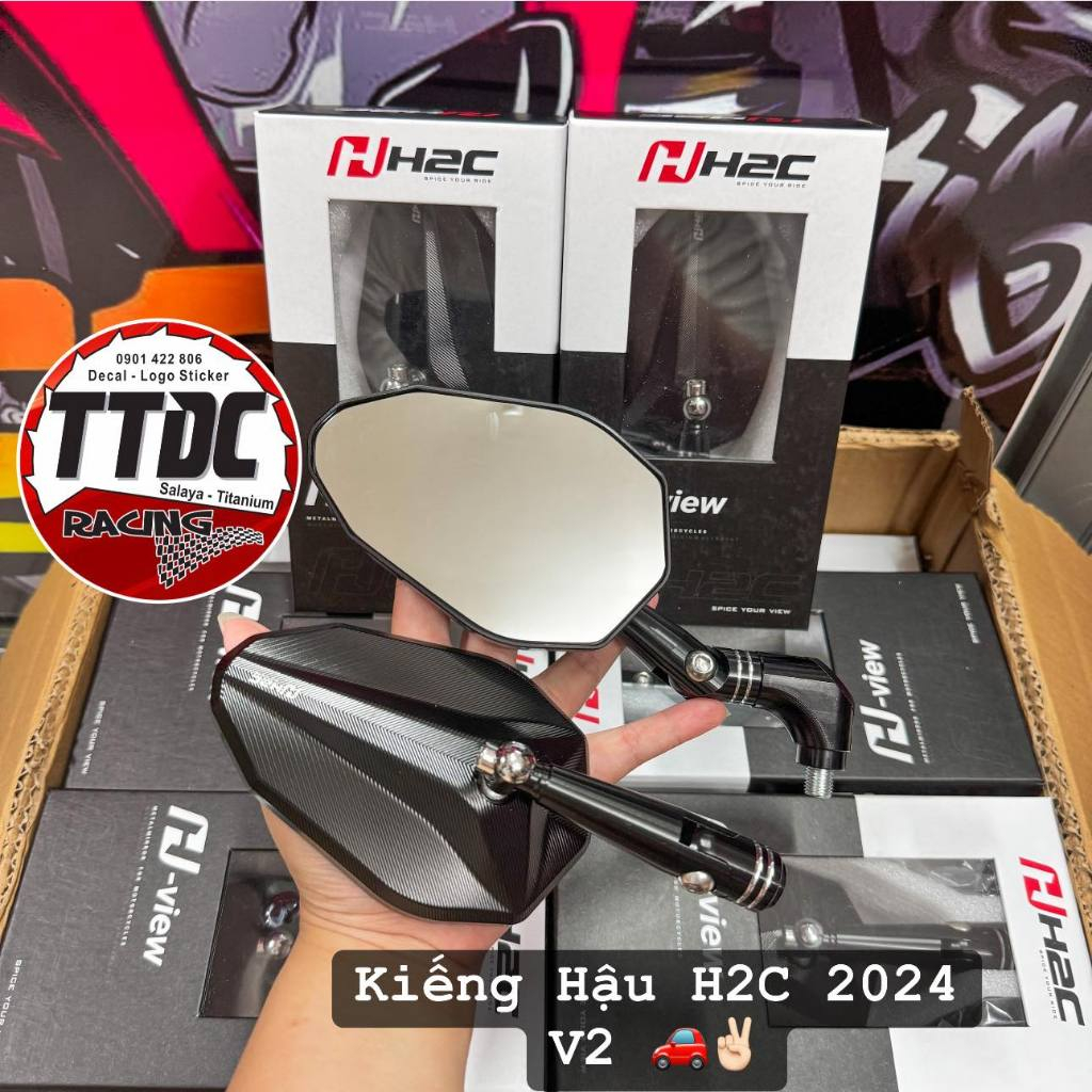 Kiếng H2C v2 cao cấp full nhôm CNC gắn thông dụng các dòng xe | Shopee ...