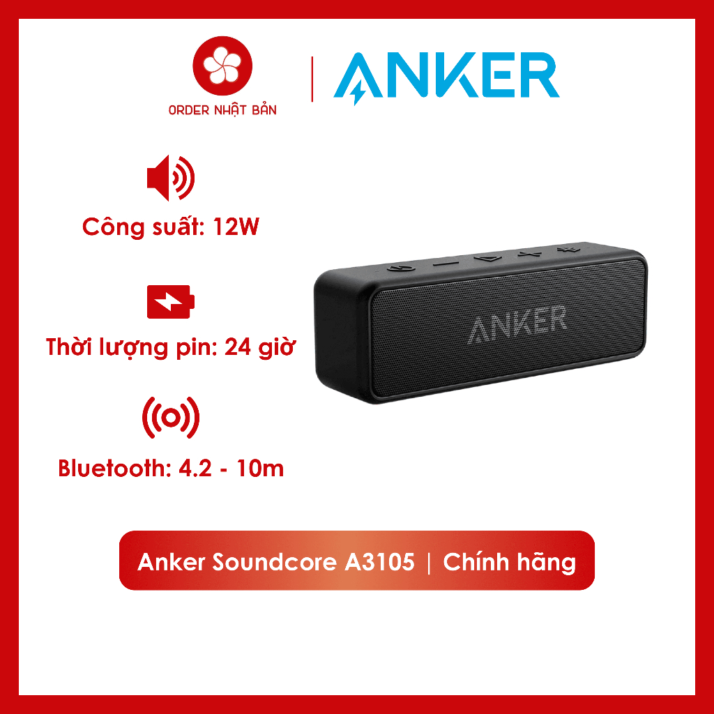 [CAM KẾT CHÍNH HÃNG] - Loa Bluetooth Anker Soundcore 2 A3105 - Công ...