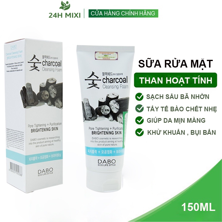 Sữa Rửa Mặt Than Hoạt Tính DABO Charcoal Cleansing Foam Sáng da, Dưỡng ...