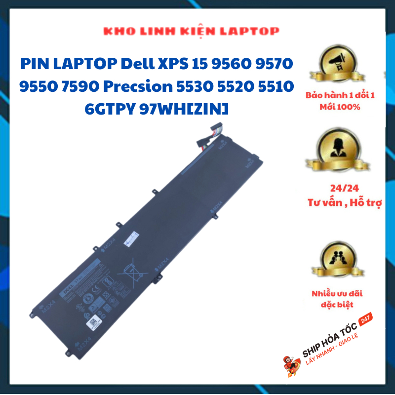 PIN LAPTOP Dell XPS 15 9560 9570 9550 7590 Precsion 5530 5520 5510 ...