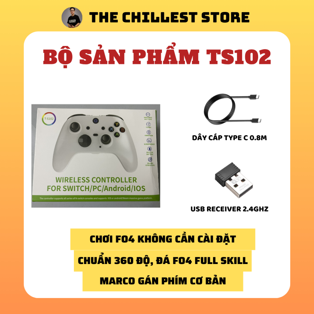 Tay cầm chơi game S102 HALL EFFECT PHIÊN BẢN 2025 , phím Macro , kết ...