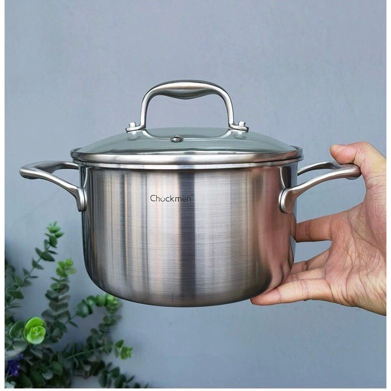 Nồi Canh Chockmen Size 18cm, Chất liệu inox Cao Cấp An toàn không gỉ set, Dùng Trên Bếp Từ, Bếp ...