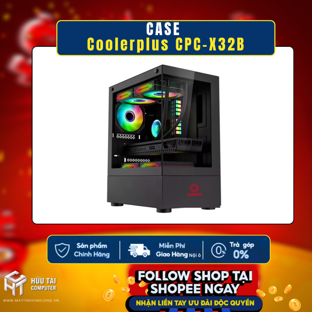 Vỏ Case máy tính Coolerplus CPC-X32B || CPC-EX32 (chưa kèm fan) | Shopee Việt Nam