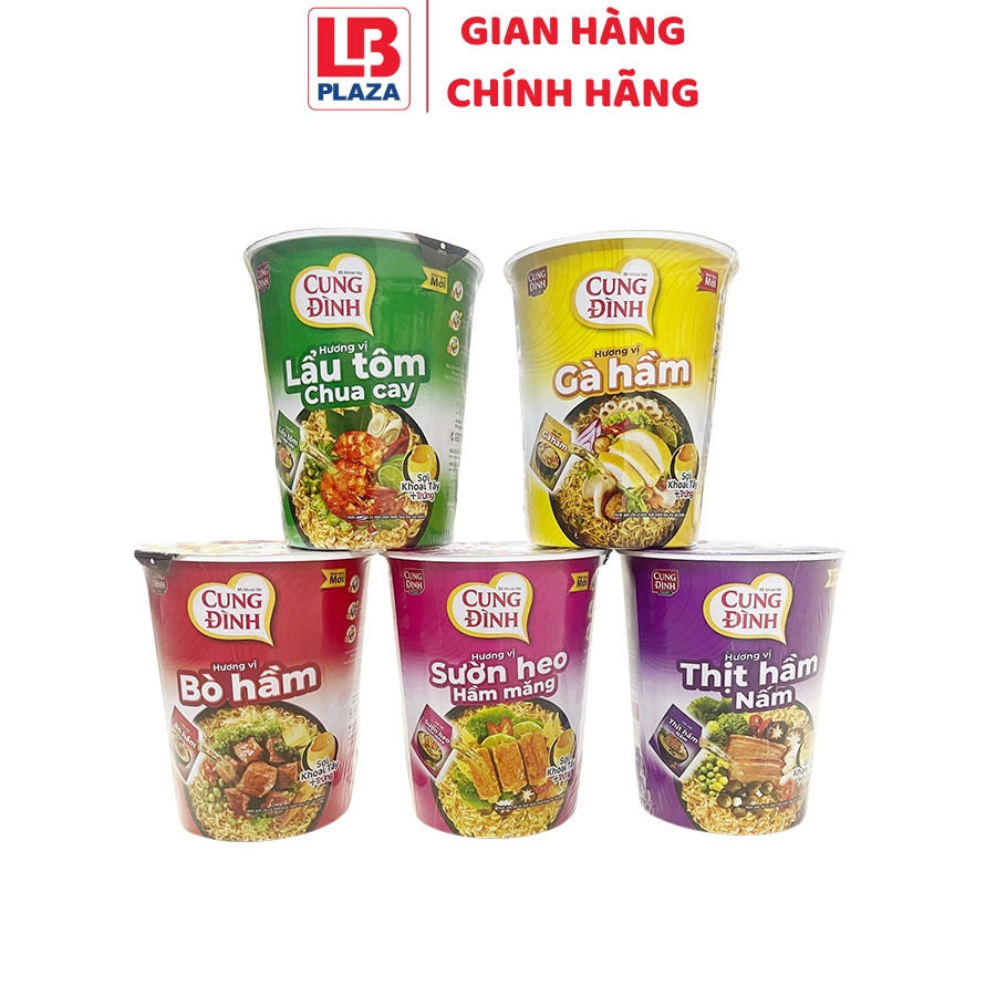 Mì Ly Cung Đình 65g Bò Hầm Sườn Heo Hầm Măng Thịt Hầm Nấm Gà Hầm Lẩu Tôm Chua Cay Shopee 