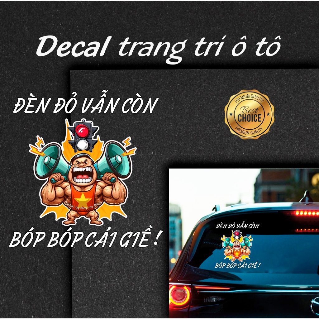 Decal dán xe ô tô, tem dán xe hơi, sticker xe o to - đừng bóp còi - đồ ...
