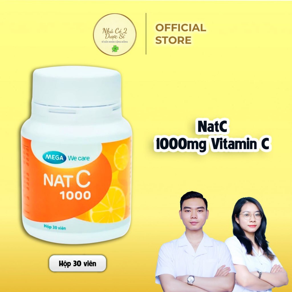 Nat-C 1000mg Lọ 30 viên - GHP Vitamin C Thực phẩm hỗ trợ sức khỏe bổ ...