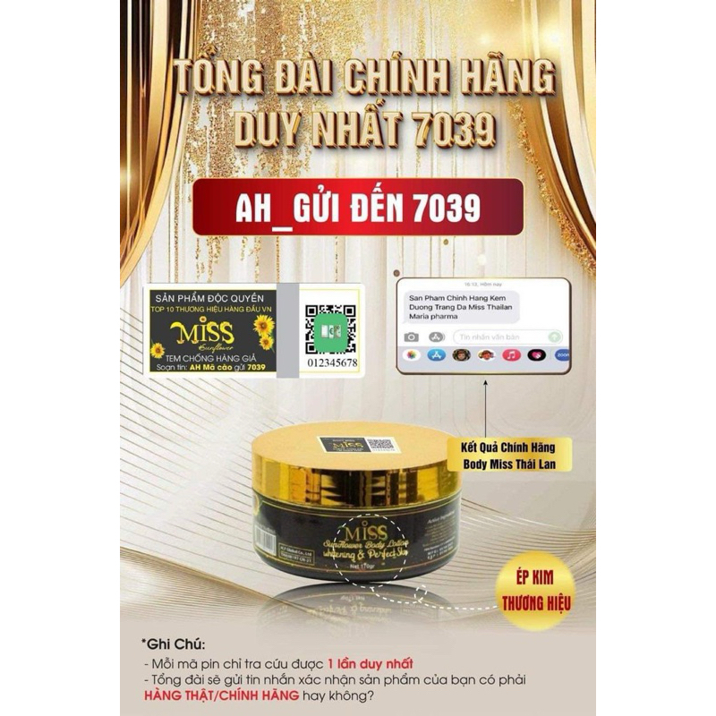 Kem Body Miss Thái Lan Dưỡng Trắng, Makeup, Chống Nắng 170g | Shopee ...