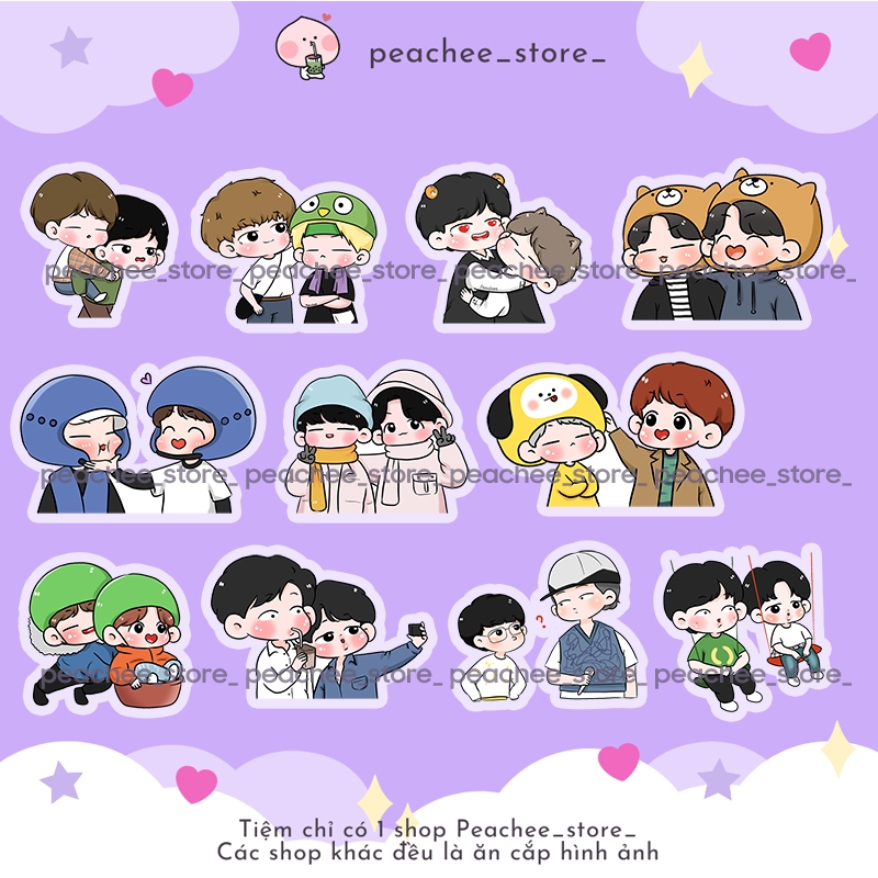 (Nhắn trước khi đặt) Standee móc khóa BTS OTP chibi Kookmin Taekook ...