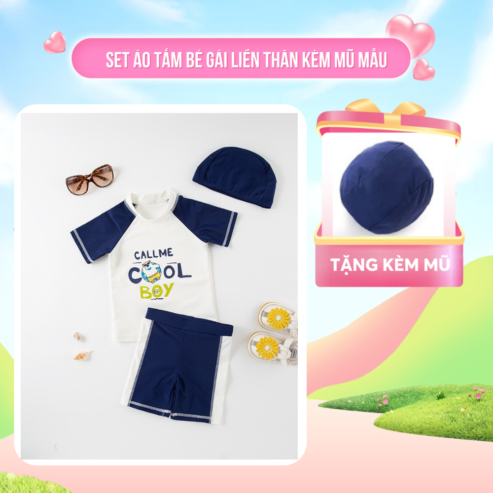 Set đồ bơi kèm mũ CALL ME COOL BOY cực ngầu mẫu mới 2021 | Shopee Việt Nam
