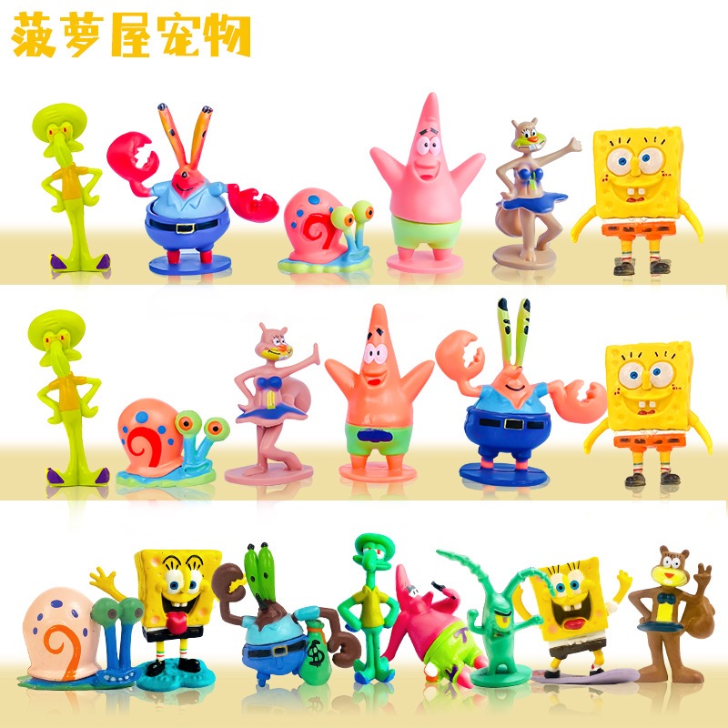Mô Hình 6 Nhân Vật Chú Bọt Biển Tinh Nghịch, SpongeBob SquarePants Cao ...