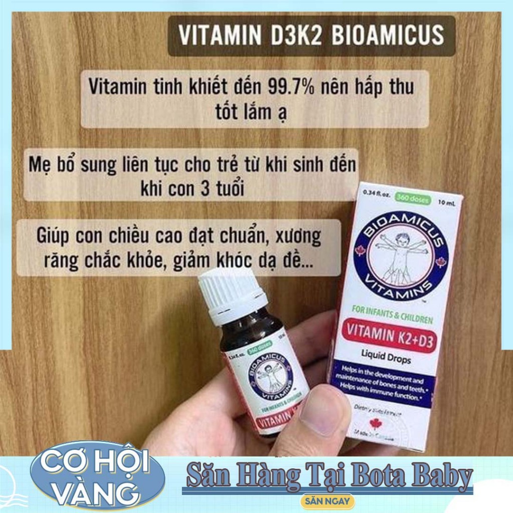 Bioamicus Vitamin D3K2 Giúp Bé Hấp Thu Canxi Tối Đa | Shopee Việt Nam